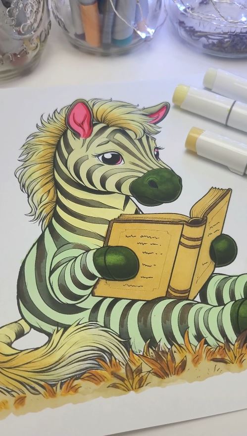 How to Color A Zebra With Alcohol Markers - DIY Coloring Artistry