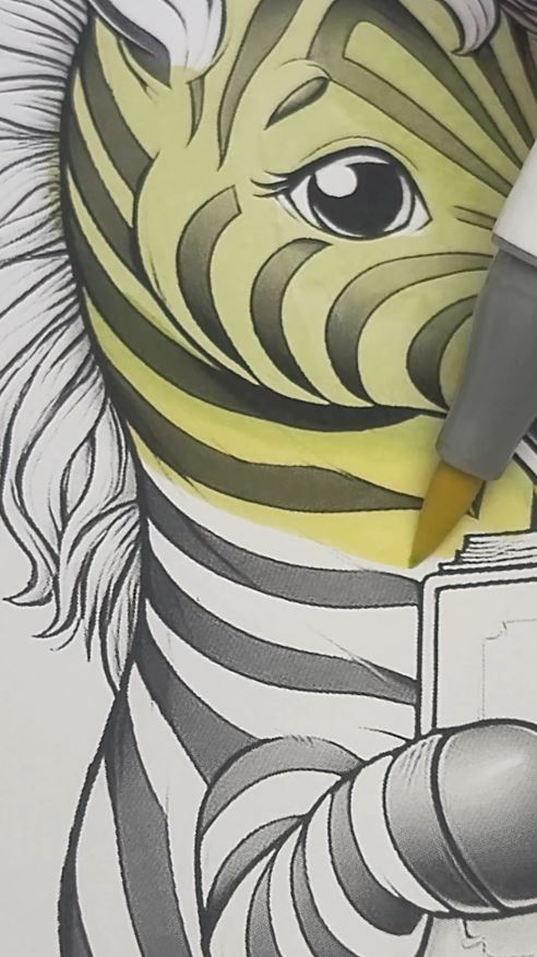 How to Color A Zebra With Alcohol Markers - DIY Coloring Artistry