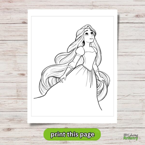 10 Free Rapunzel Coloring Pages - DIY Coloring Artistry