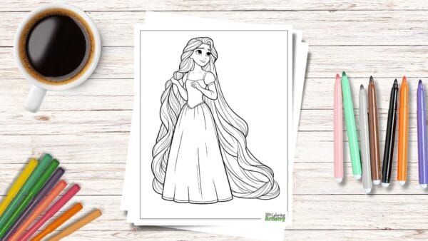 10 Free Rapunzel Coloring Pages - DIY Coloring Artistry