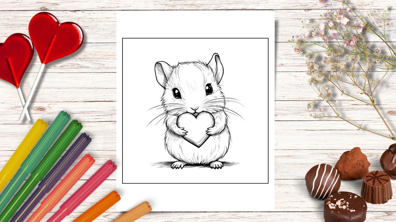 10 Free Valentine's Day Animals Coloring Pages - DIY Coloring Artistry