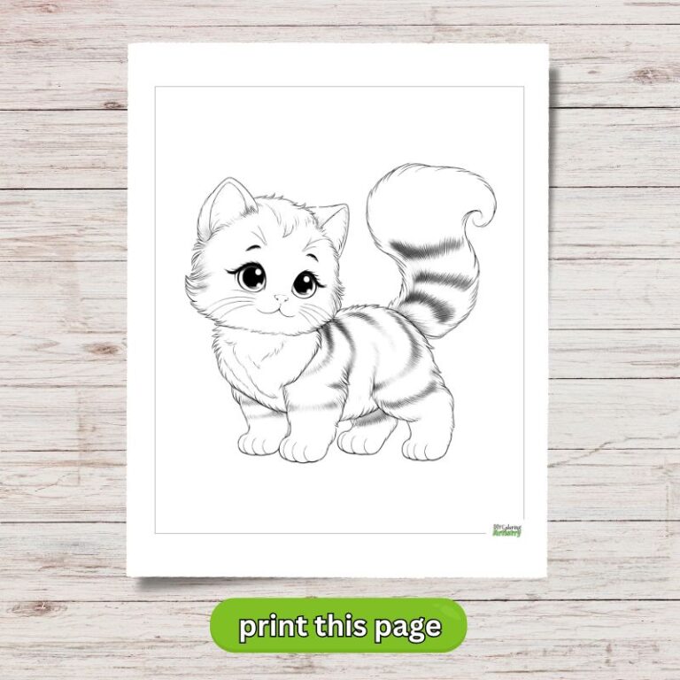 19 Free Kitten Coloring Pages - DIY Coloring Artistry