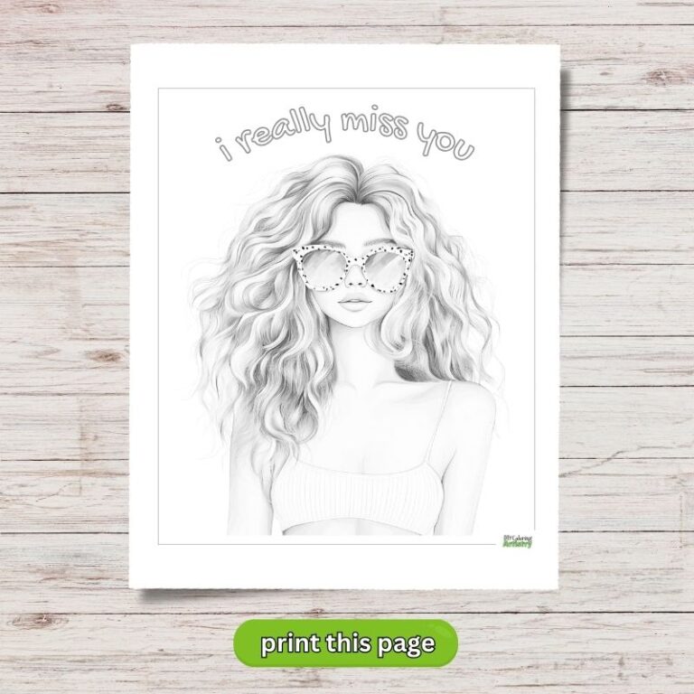 11 Free Miss You Coloring Pages - DIY Coloring Artistry