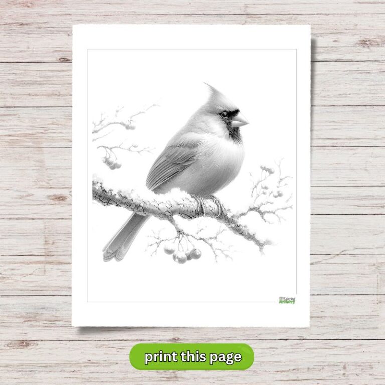 11 Free Red Cardinal Coloring Pages - DIY Coloring Artistry