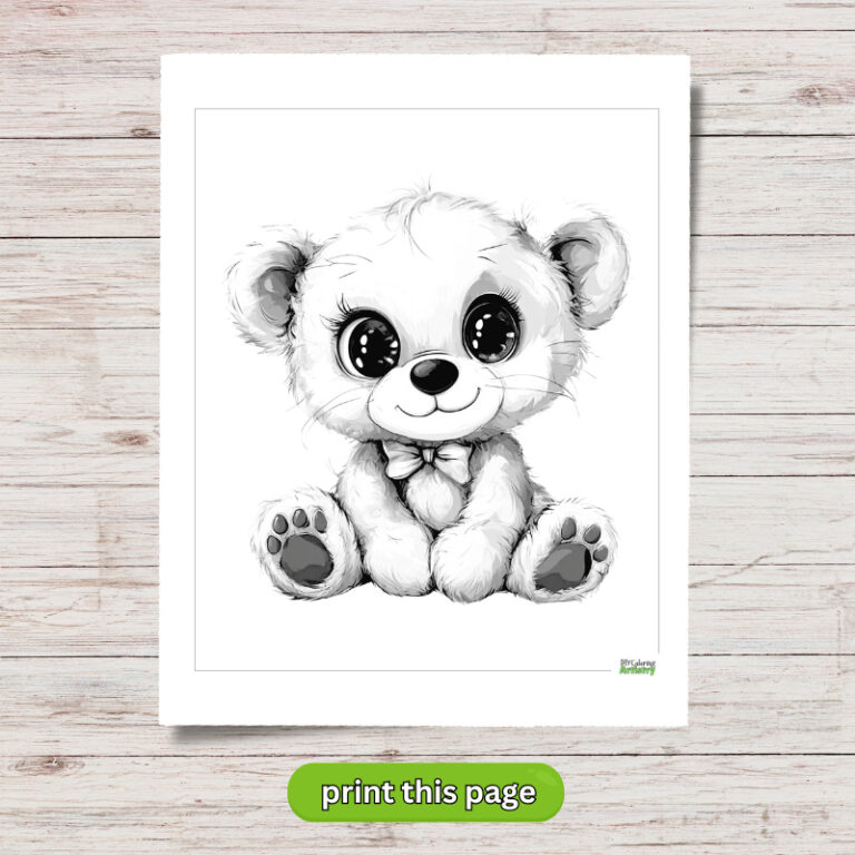 15 Free Teddy Bear Coloring printables - DIY Coloring Artistry
