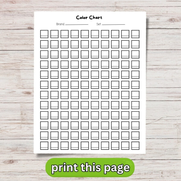 Free Color Chart Swatch Templates To Print - DIY Coloring Artistry
