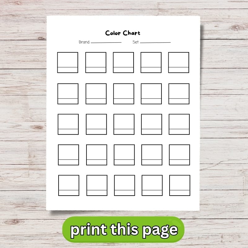 Free Color Chart Swatch Templates To Print - DIY Coloring Artistry